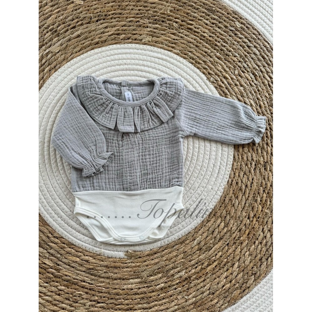 De 1 a 36m body bambula cuello batista